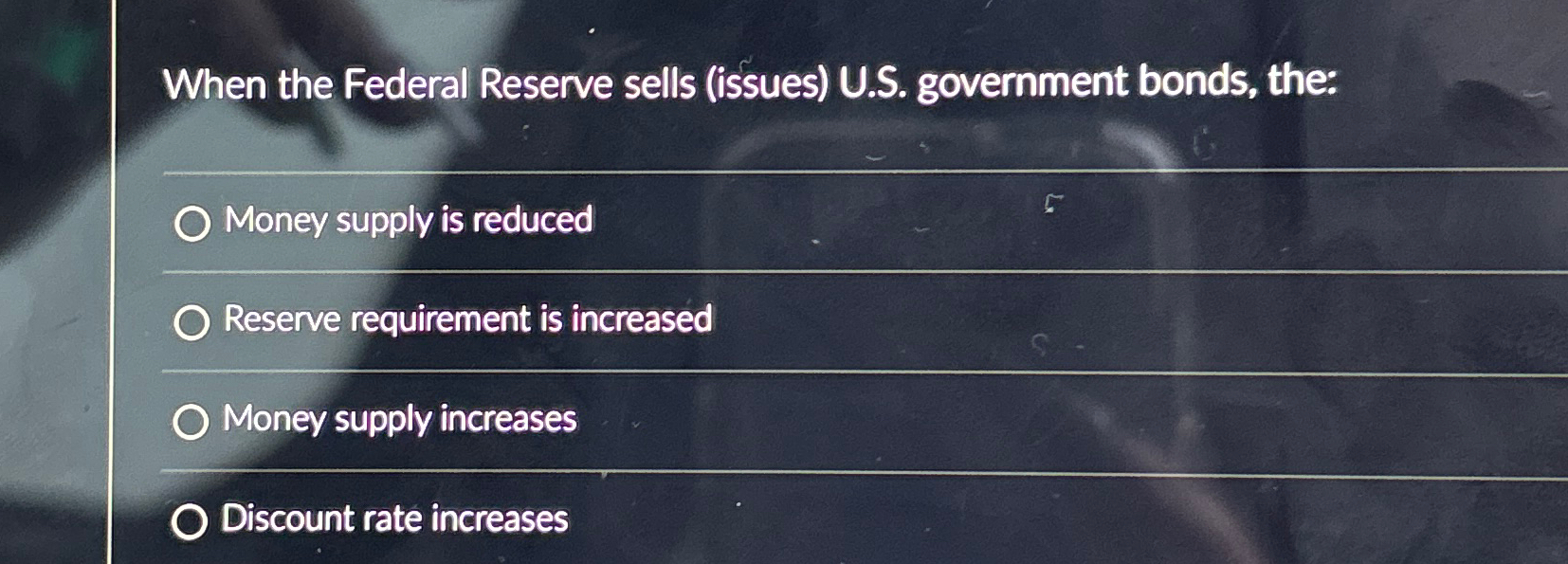 Solved When the Federal Reserve sells (issues) ﻿U.S. | Chegg.com