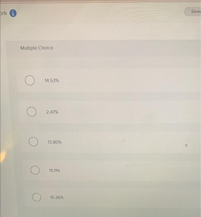 Solved Calculate the expected return. Multiple Choice 14.53% | Chegg.com