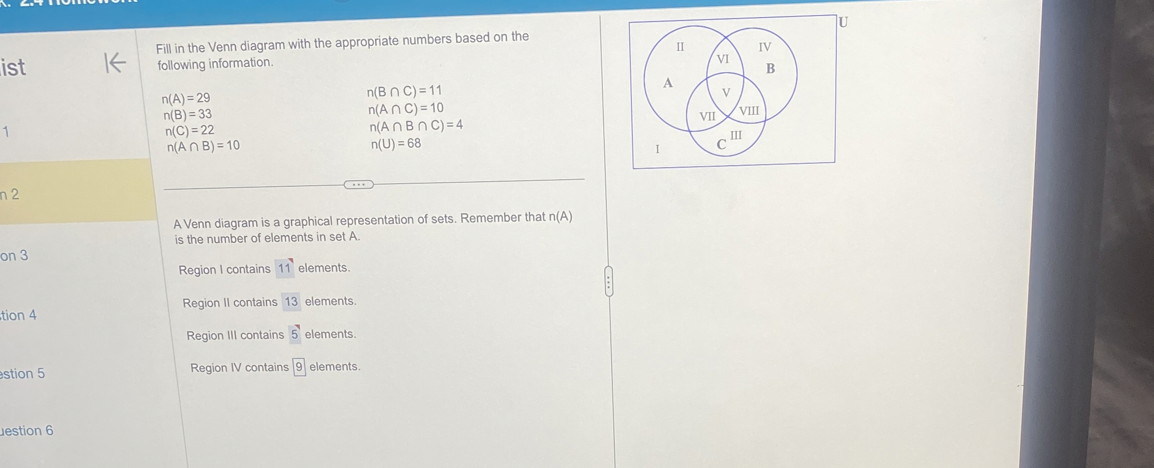 Solved Fill in the Venn diagram with the appropriate numbers | Chegg.com