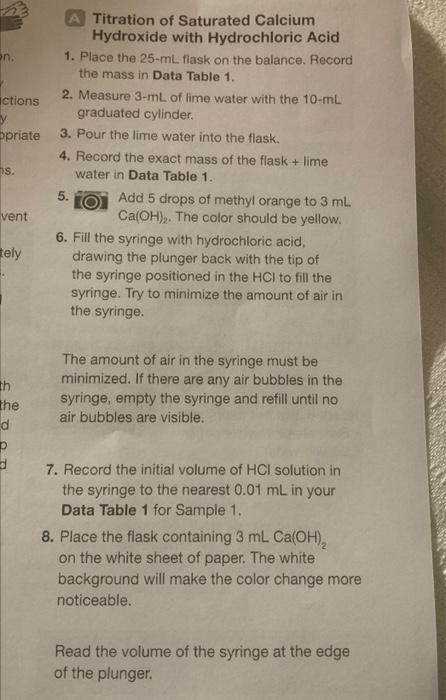 Titration of Saturated Calcium Hydroxide with | Chegg.com