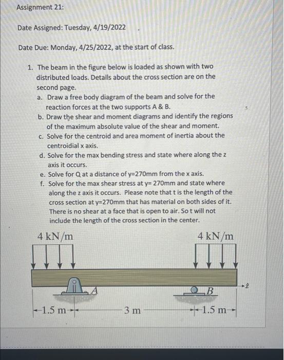 Solved Assignment 21: Date Assigned: Tuesday, 4/19/2022 Date | Chegg.com
