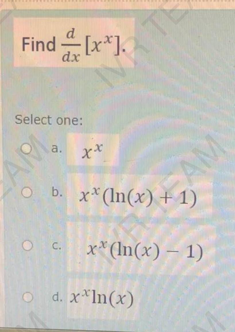 Solved Find ddx[xx]Select | Chegg.com