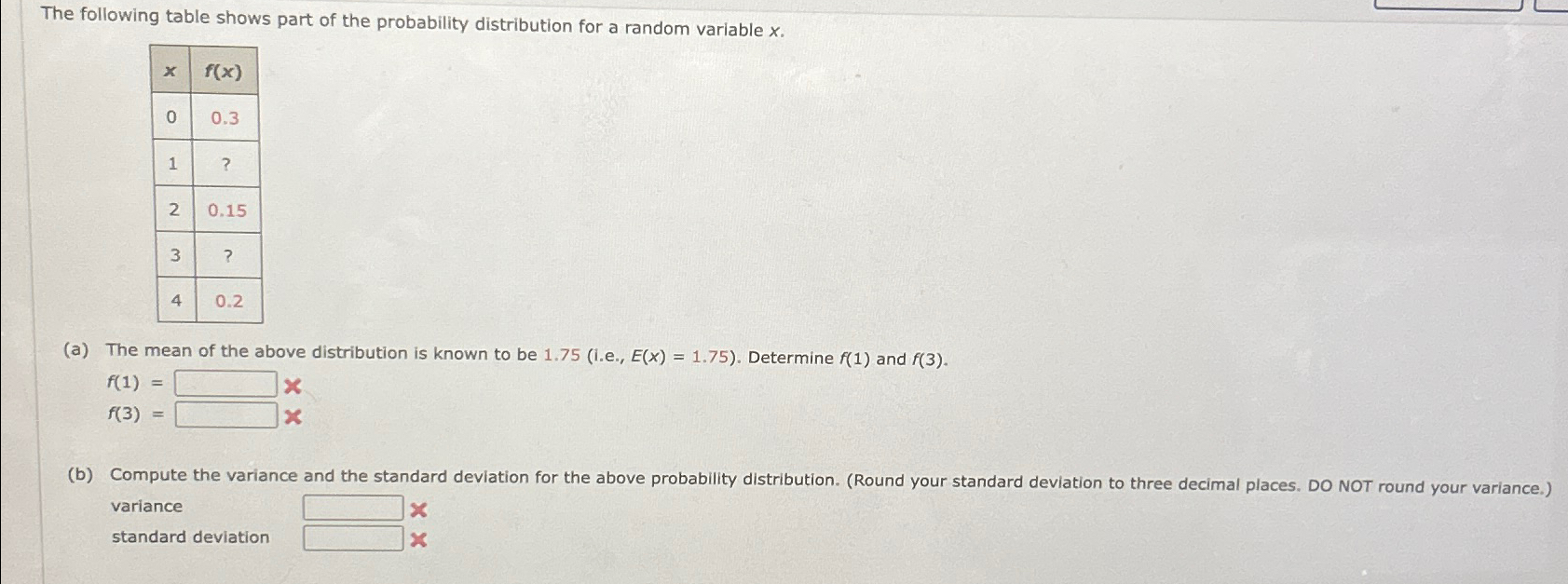 Solved The following table shows part of the probability | Chegg.com