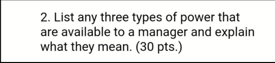 Solved 2. List any three types of power that are available | Chegg.com