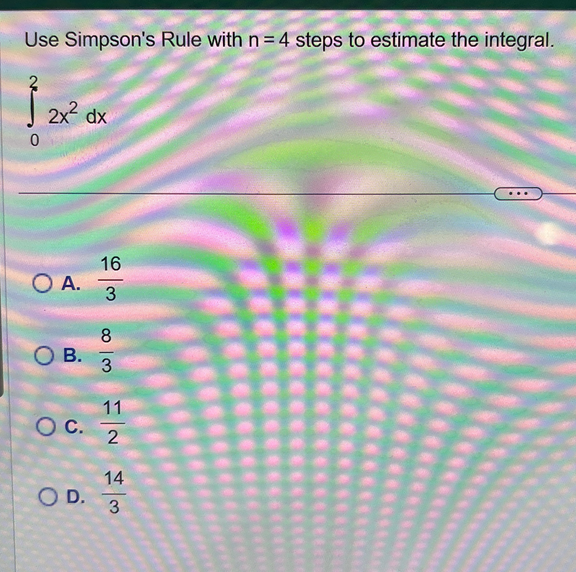 Use Simpson's Rule with n=4 ﻿steps to estimate the | Chegg.com