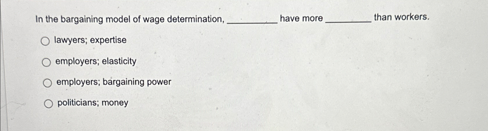Solved In the bargaining model of wage determination, have | Chegg.com