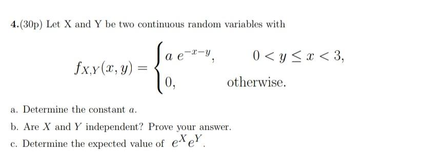 Solved 430p Let X And Y Be Two Continuous Random 1866