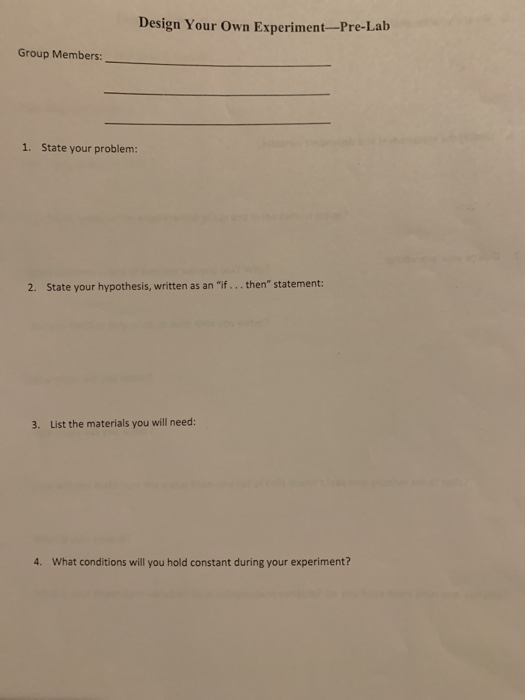 Solved Design Your Own Experiment Science is an attempt to | Chegg.com