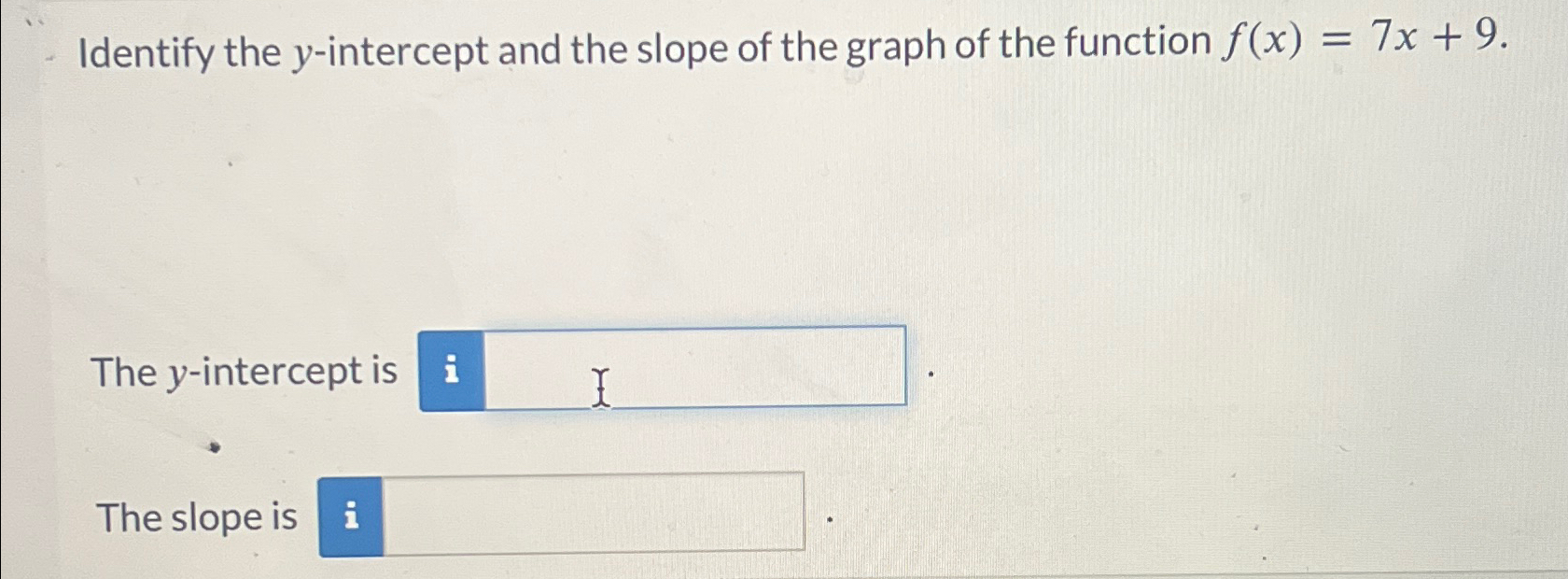 Solved Identify the y-intercept and the slope of the graph | Chegg.com