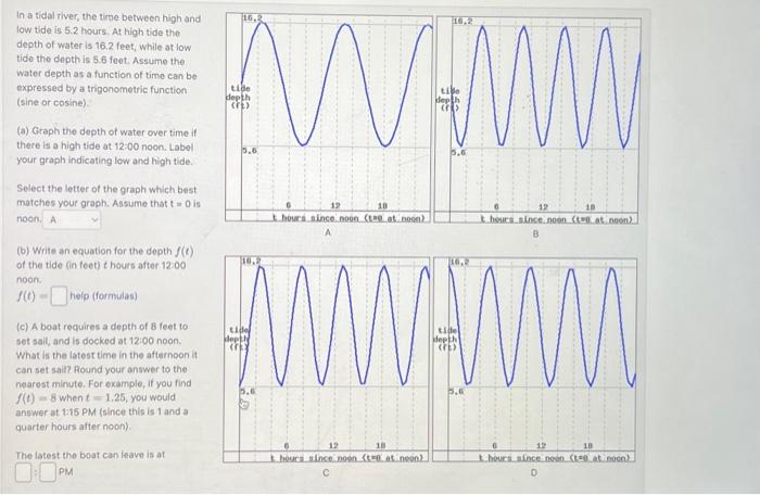 Solved In a tidal river, the time between high and low tide | Chegg.com