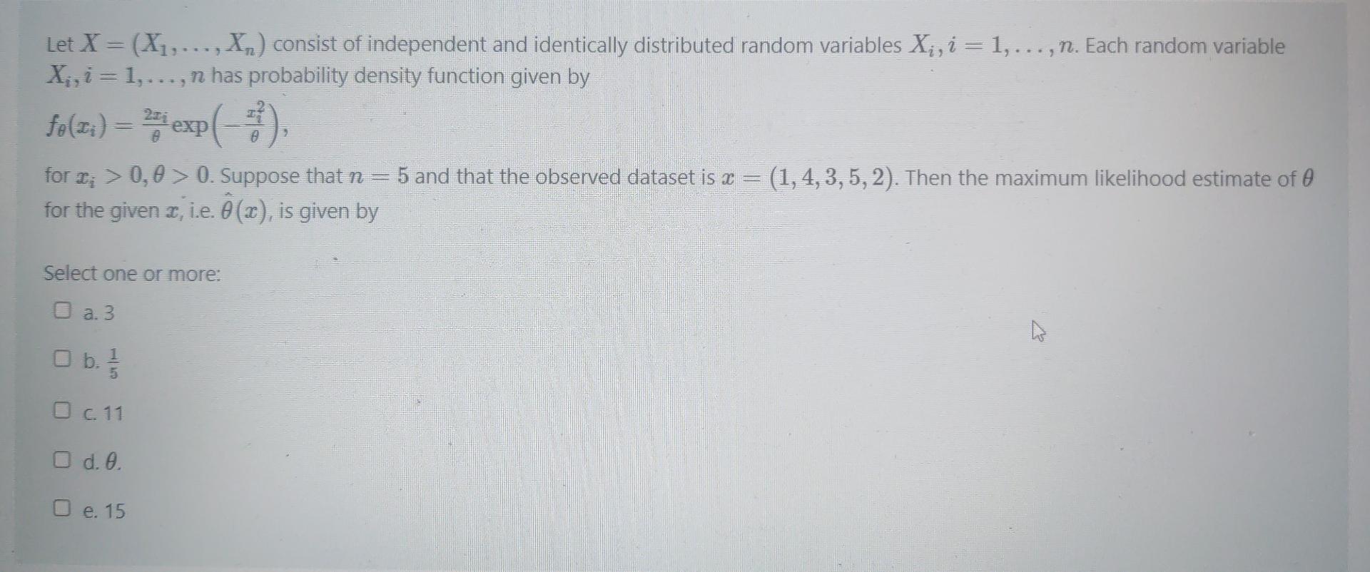 Solved .,n. Each random variable Let X = (X1,...,xn) consist | Chegg.com