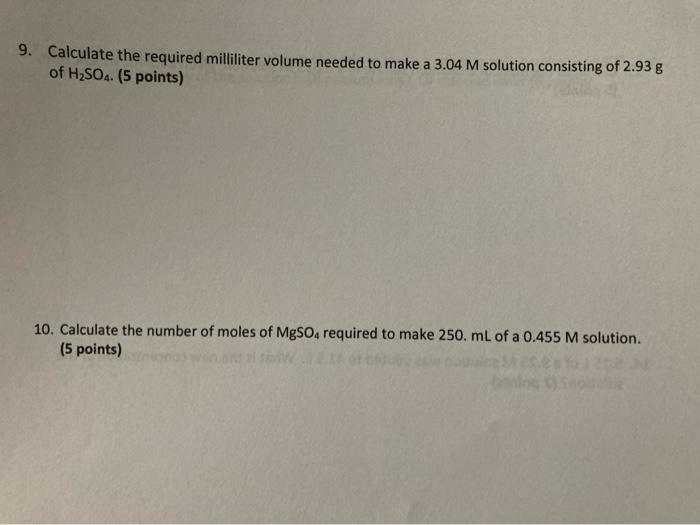 Solved 6. Calculate molar concentration of 9.84 g of C7H6O2 | Chegg.com
