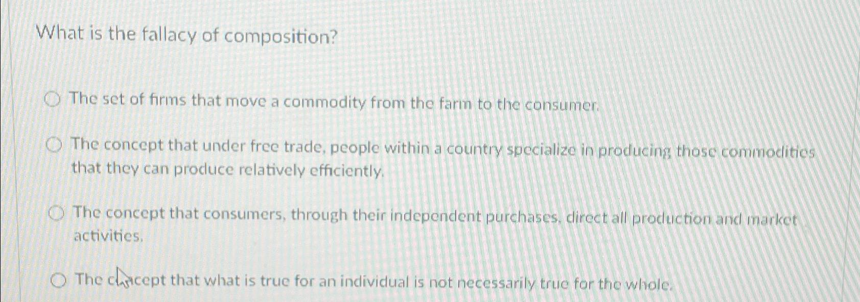 Solved What is the fallacy of composition?The set of firms | Chegg.com