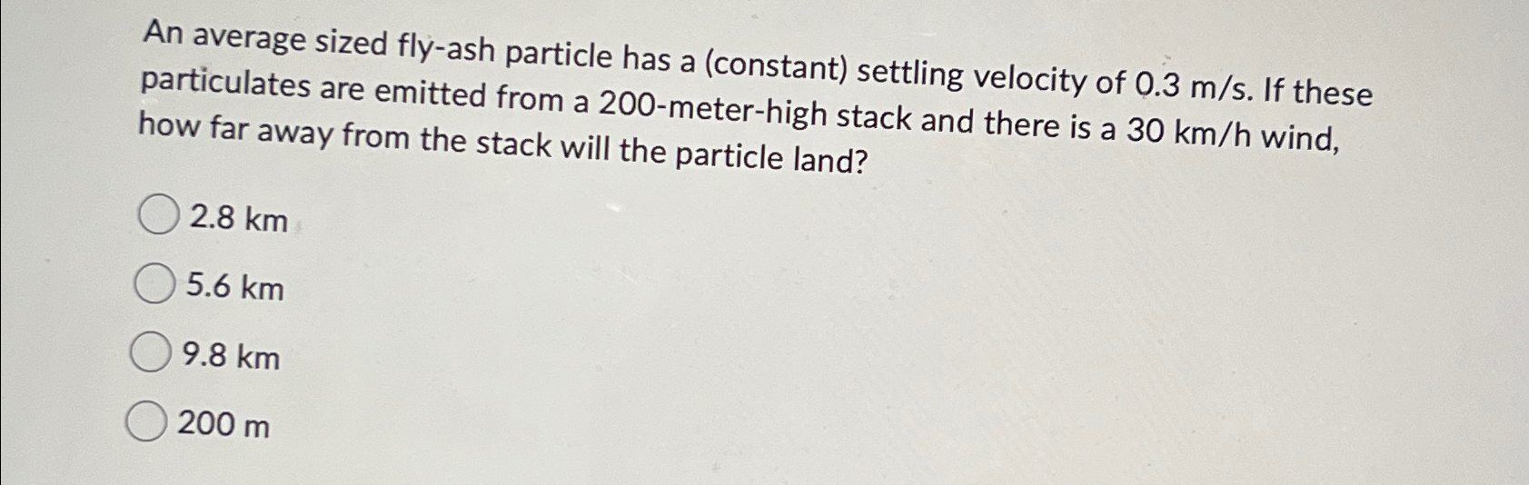 Solved An average sized fly-ash particle has a (constant) | Chegg.com