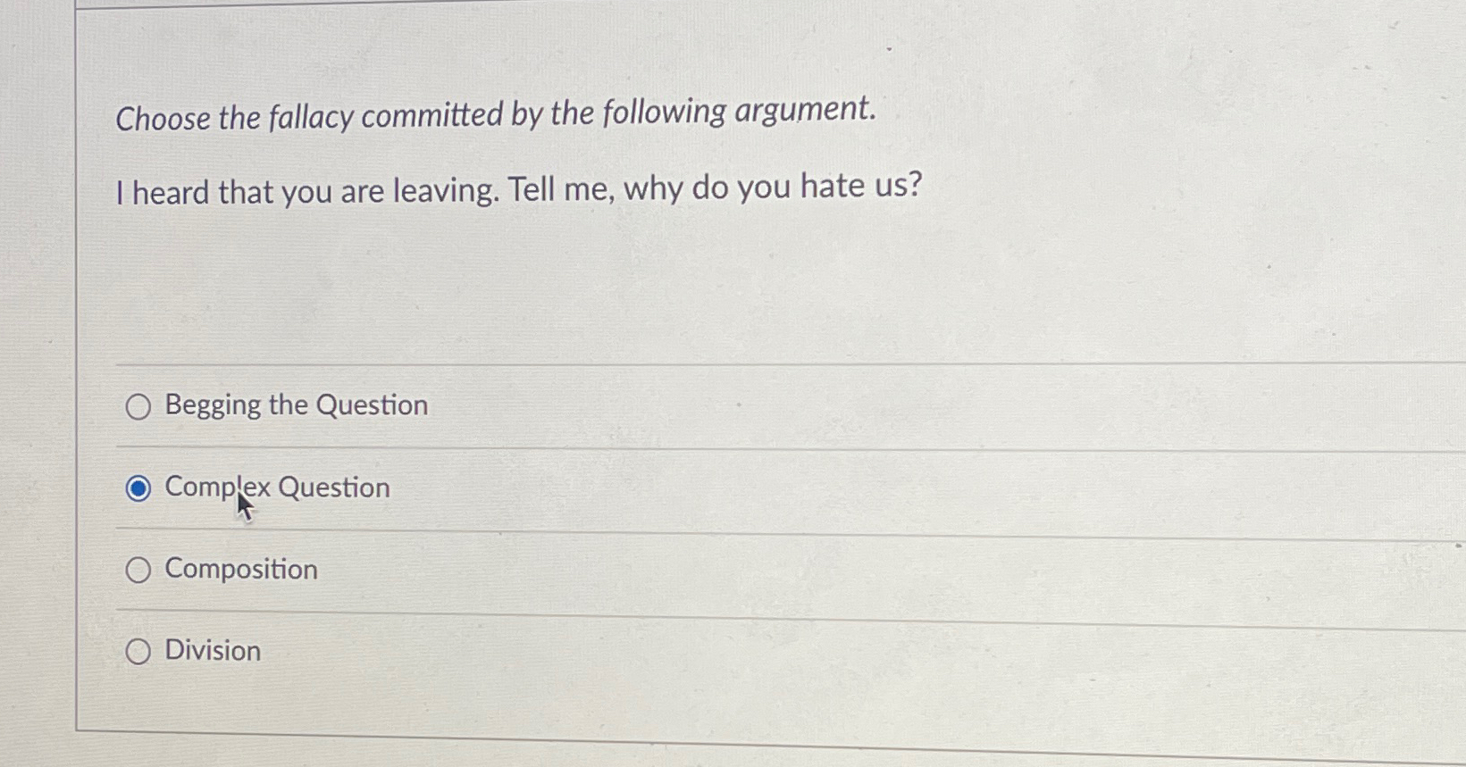 Solved Choose the fallacy committed by the following | Chegg.com