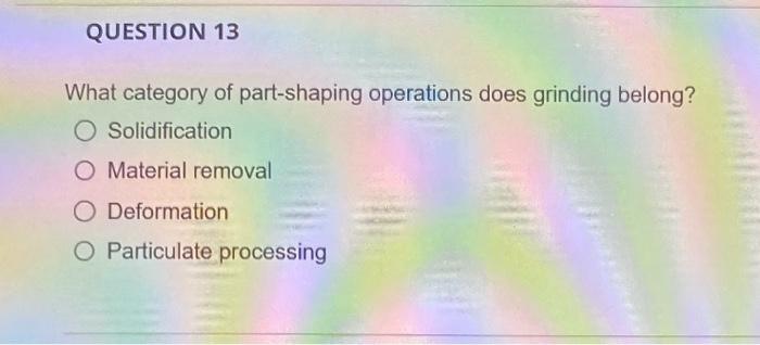 Solved What category of part-shaping operations does | Chegg.com