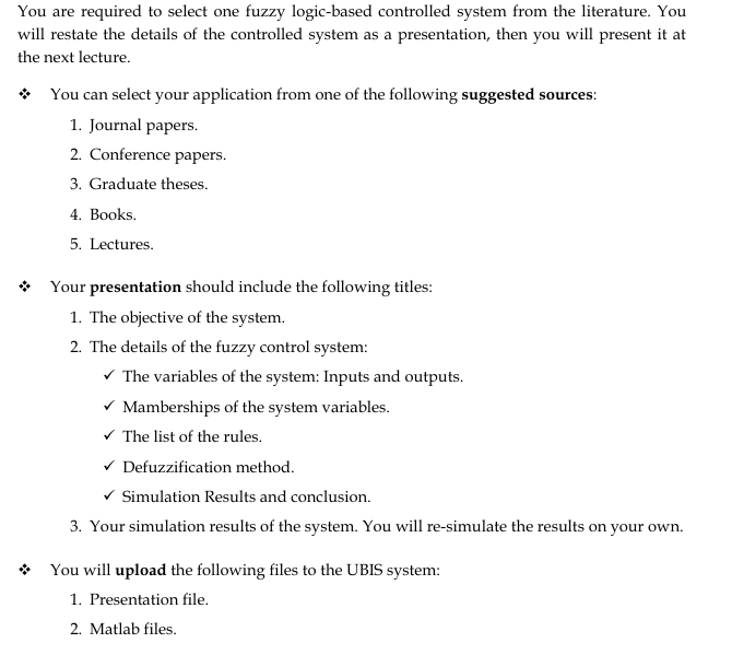 Solved You are required to select one fuzzy logic-based | Chegg.com