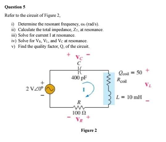Solved Refer to the circuit of Figure 2 , i) Determine the | Chegg.com