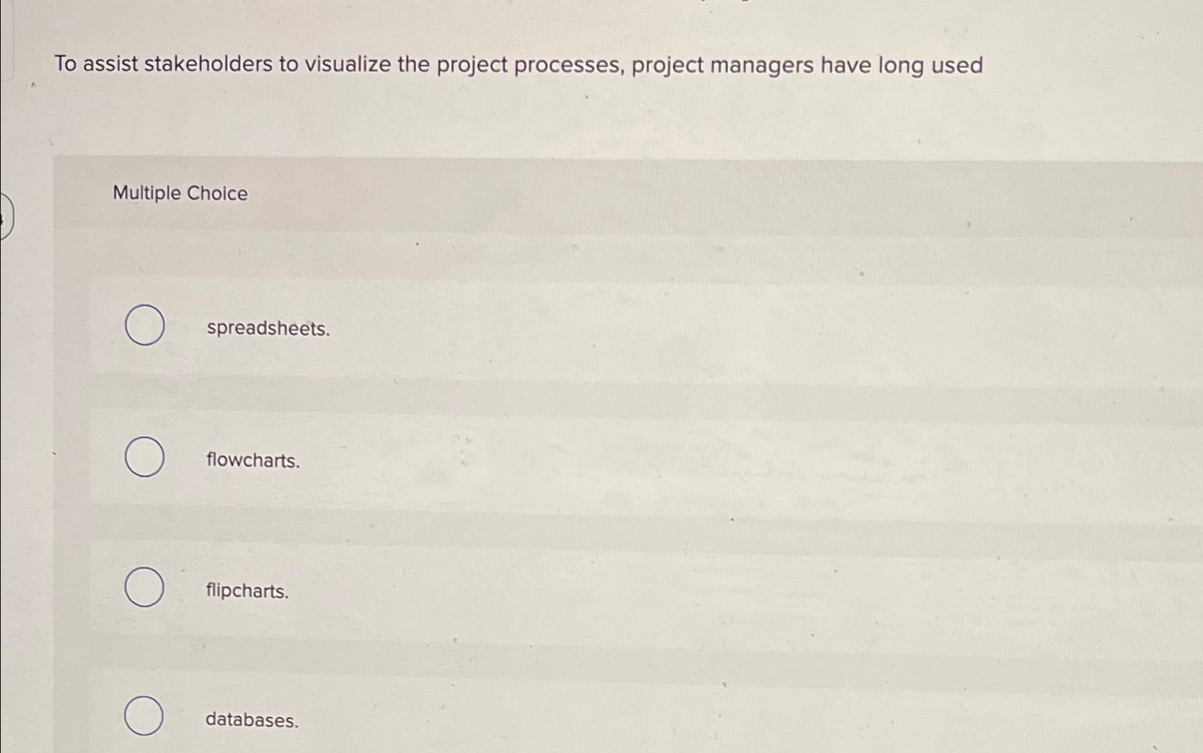 Solved To assist stakeholders to visualize the project | Chegg.com