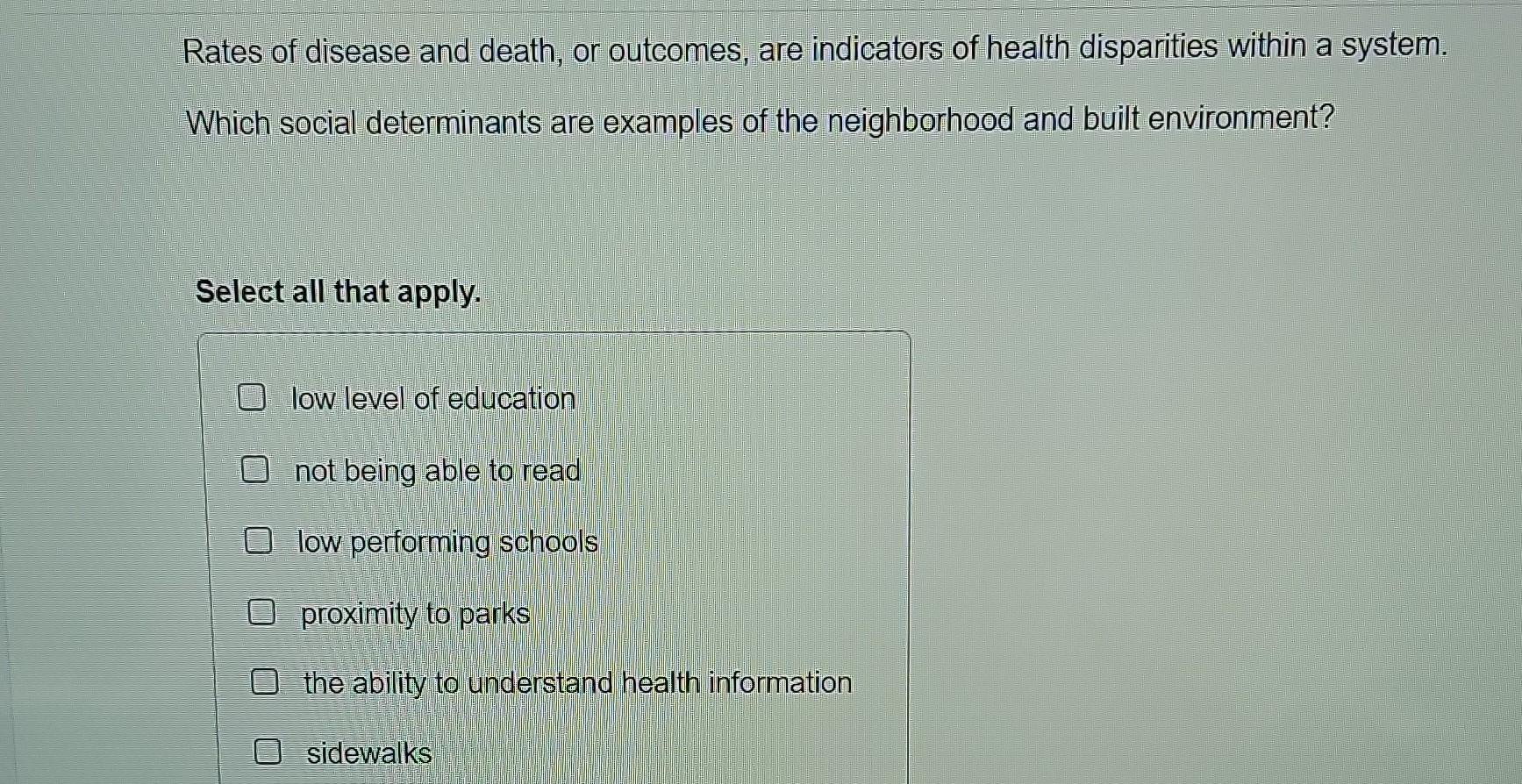 Solved Rates of disease and death, or outcomes, are | Chegg.com