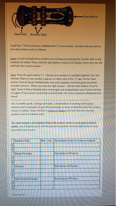 DONO Slam Button ONO Game Dial Number Dials | Chegg.com