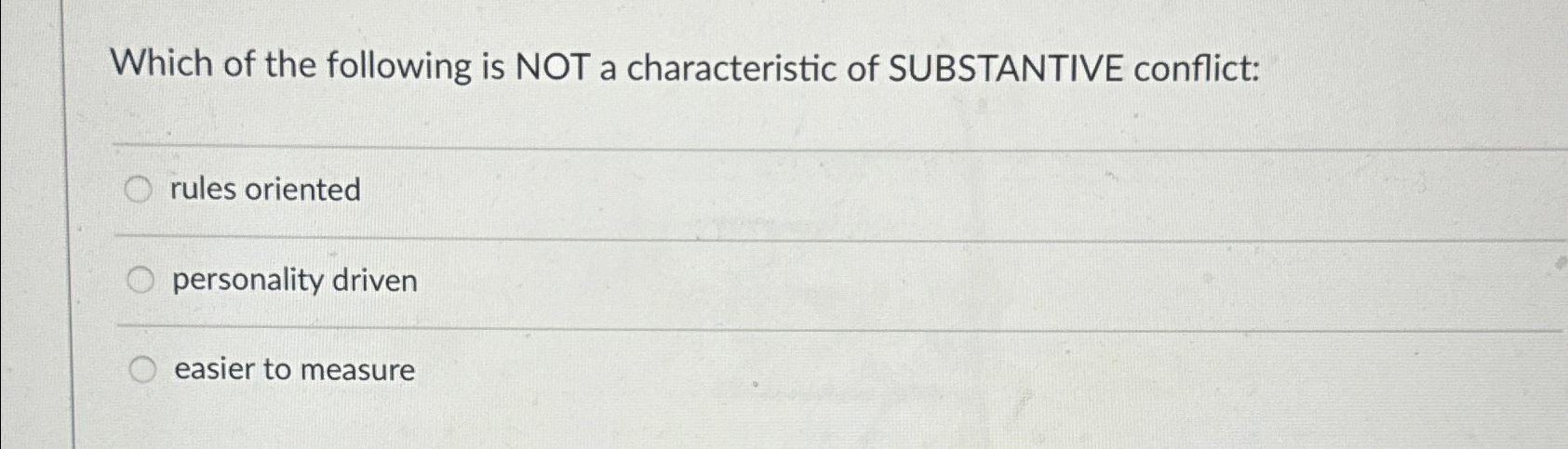Solved Which of the following is NOT a characteristic of | Chegg.com