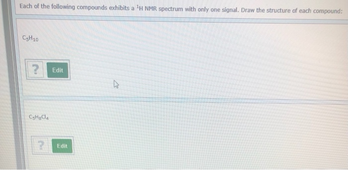 A compound with molecular formula C.Hus exhibits a 'H | Chegg.com