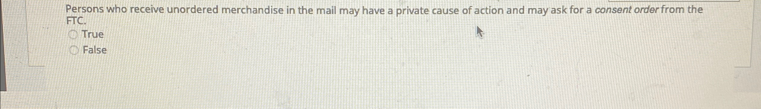 Solved Persons who receive unordered merchandise in the mail | Chegg.com