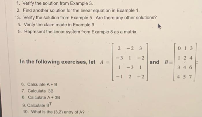 Solved 1. Verify the solution from Example 3. 2. Find | Chegg.com