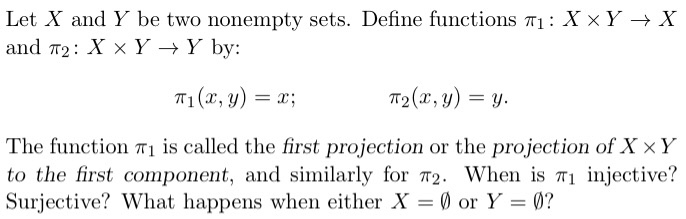 Solved Let X and Y be two nonempty sets. Define functions | Chegg.com