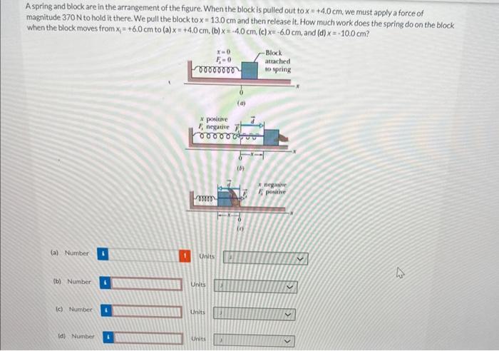 Solved spring and block are in the arrangement of the | Chegg.com