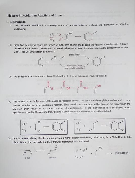 Electrophilic Addition Reactions of Dienes 1. | Chegg.com
