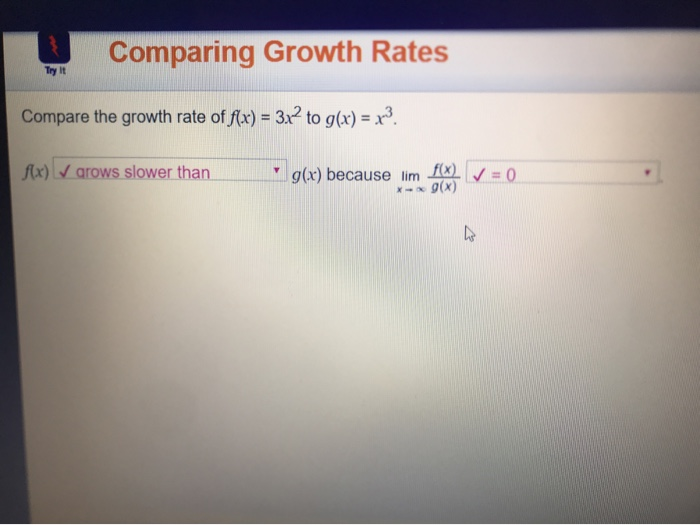 Solved Comparing Growth Rates Compare the growth rate of | Chegg.com