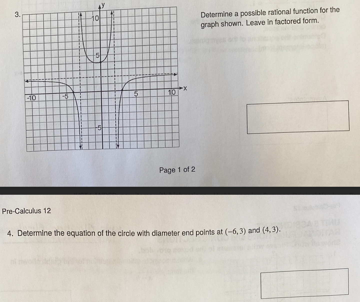 Solved Pre-Calculus 12Determine the equation of ﻿the circle | Chegg.com