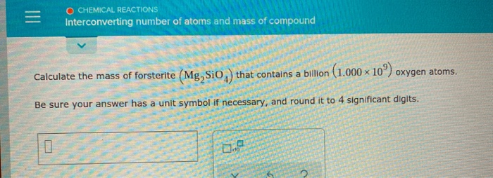 Solved - O CHEMICAL REACTIONS Interconverting number of | Chegg.com
