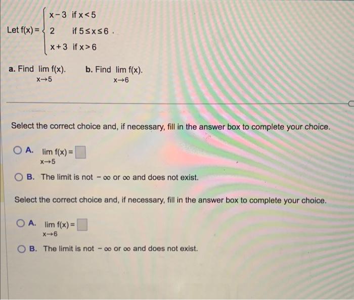 Solved Let f(x)=⎩⎨⎧x−32x+3 if x 6 a. Find | Chegg.com