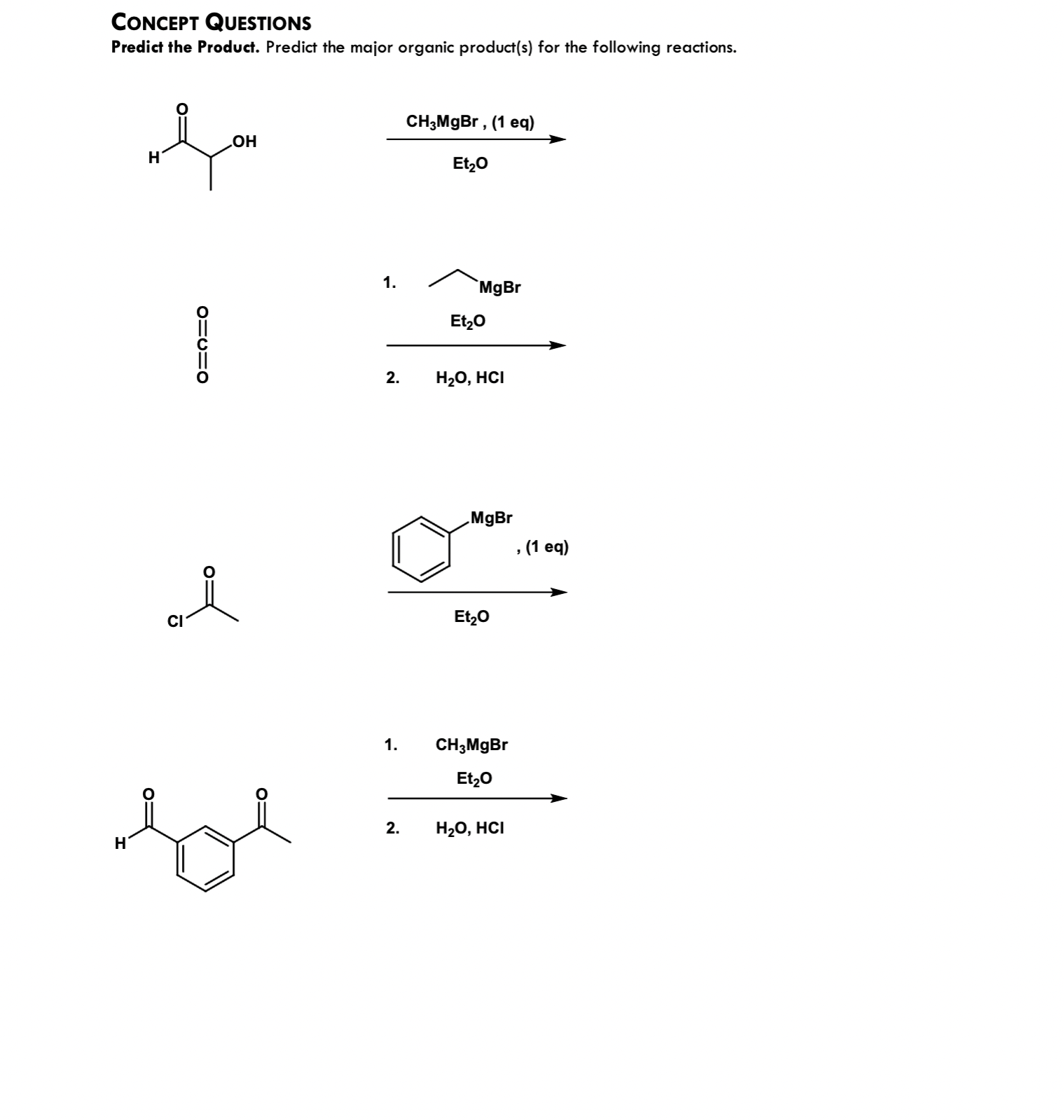 Solved Concept QuestionsPredict the Product. Predict the | Chegg.com