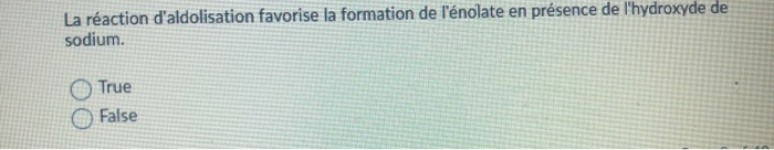 Solved The aldolisation reaction favours the formation of | Chegg.com