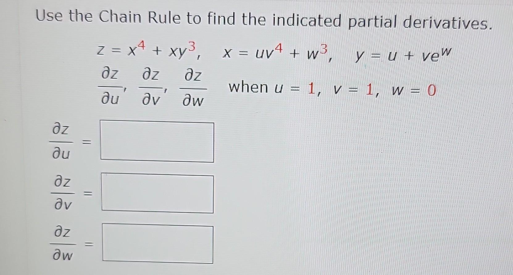 Solved Use the Chain Rule to find the indicated partial | Chegg.com