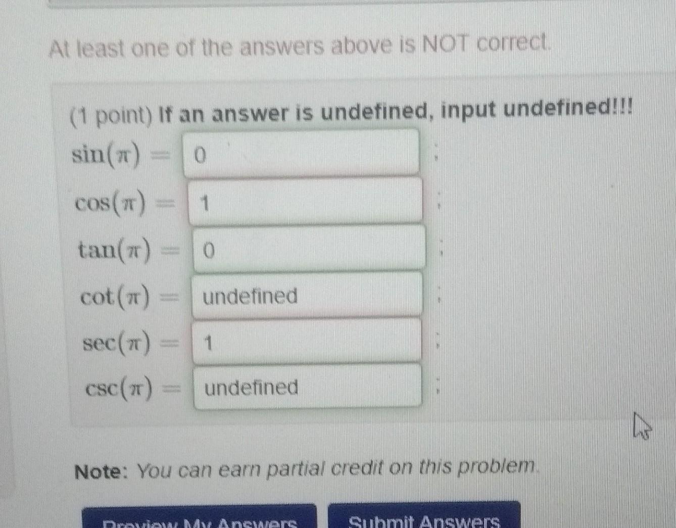 Solved At least one of the answers above is NOT correct. (1 | Chegg.com