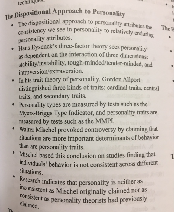Solved The Dispositional A techniques. ositional Approach to | Chegg.com
