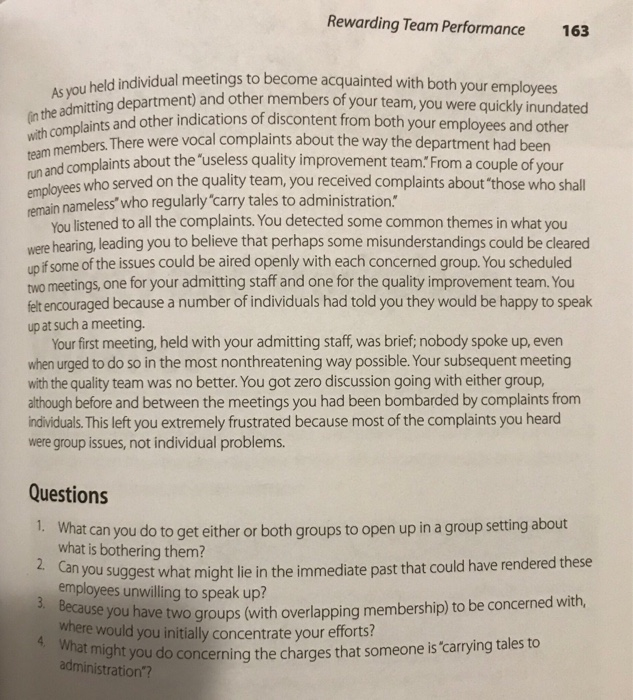 Solved Case: The Quiet Bunch You learned during your first | Chegg.com