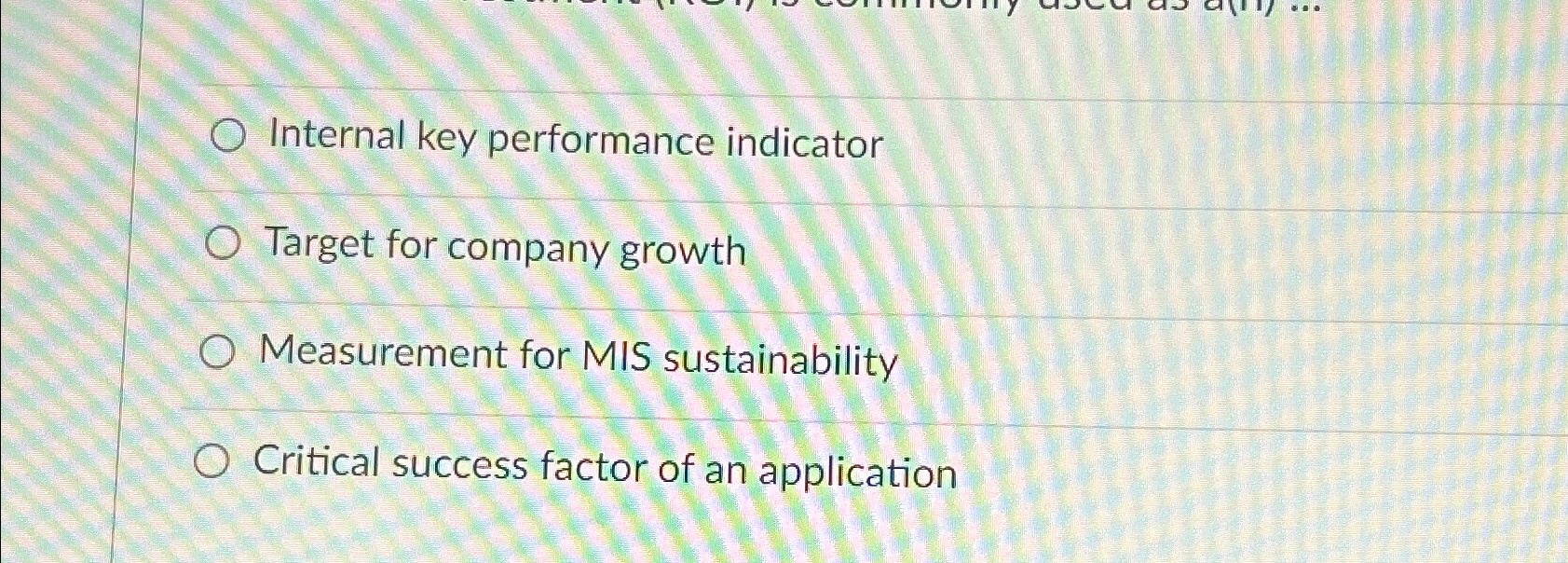 Solved Internal key performance indicatorTarget for company | Chegg.com