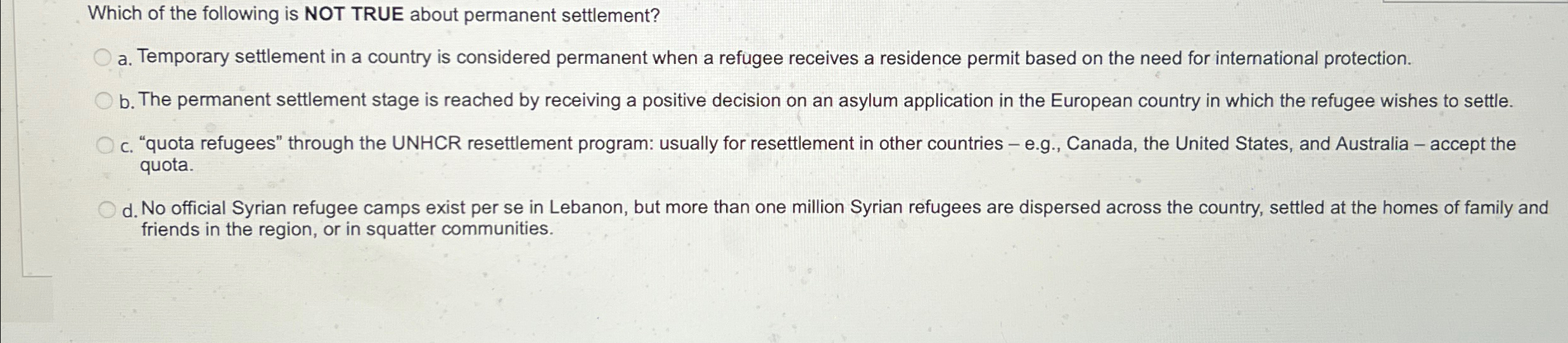 Solved Which of the following is NOT TRUE about permanent | Chegg.com