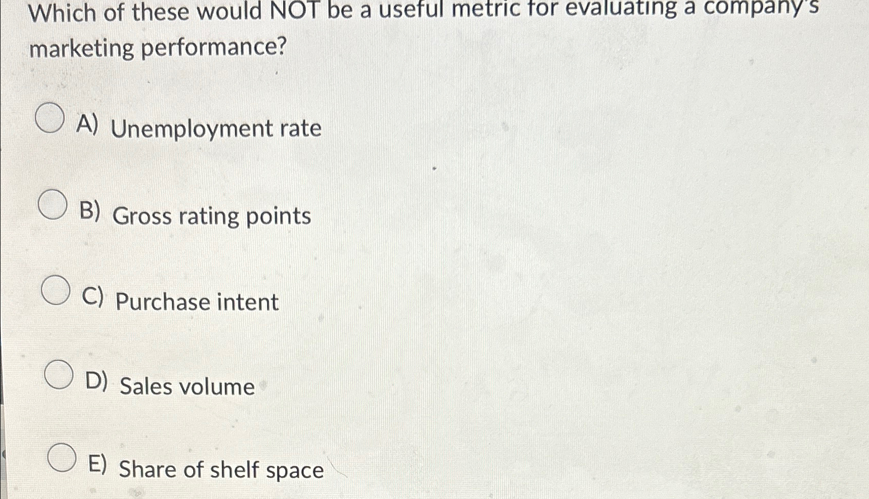 Solved Which of these would NOT be a useful metric for | Chegg.com