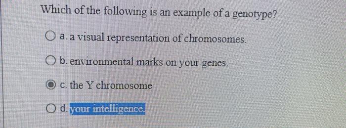 Solved Which of the following is an example of a genotype? | Chegg.com
