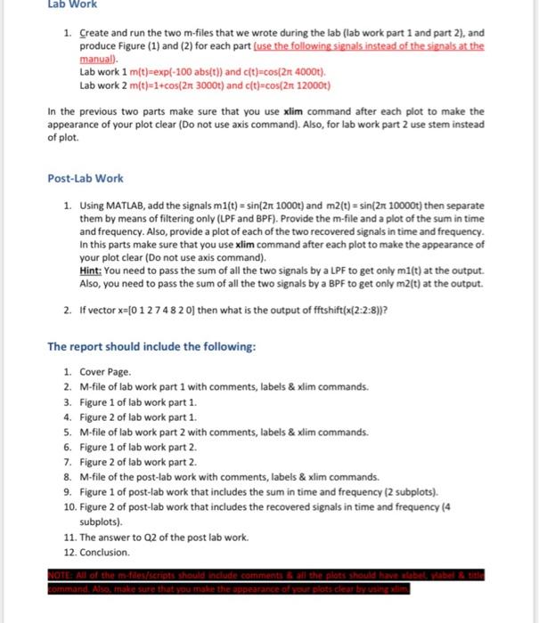 Solved 1. Create and run the two m-files that we wrote | Chegg.com