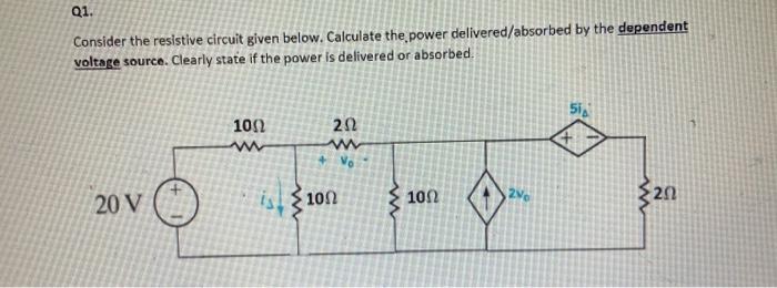 Solved Q1. Consider the resistive circuit given below. | Chegg.com