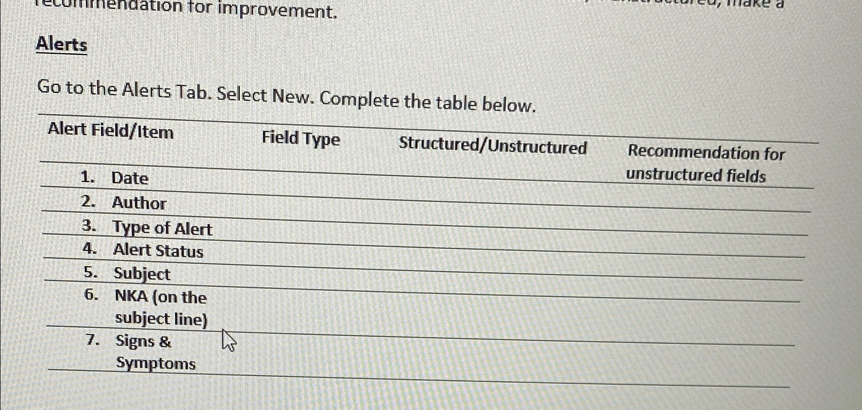 Solved AlertsGo to the Alerts Tab. Select New. Complete the | Chegg.com
