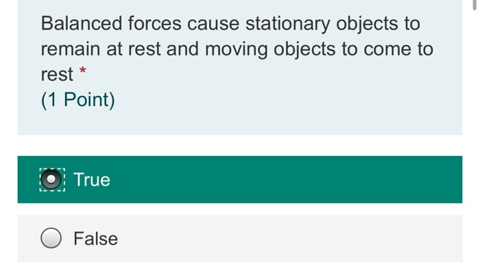 Solved Balanced forces cause stationary objects to remain at | Chegg.com